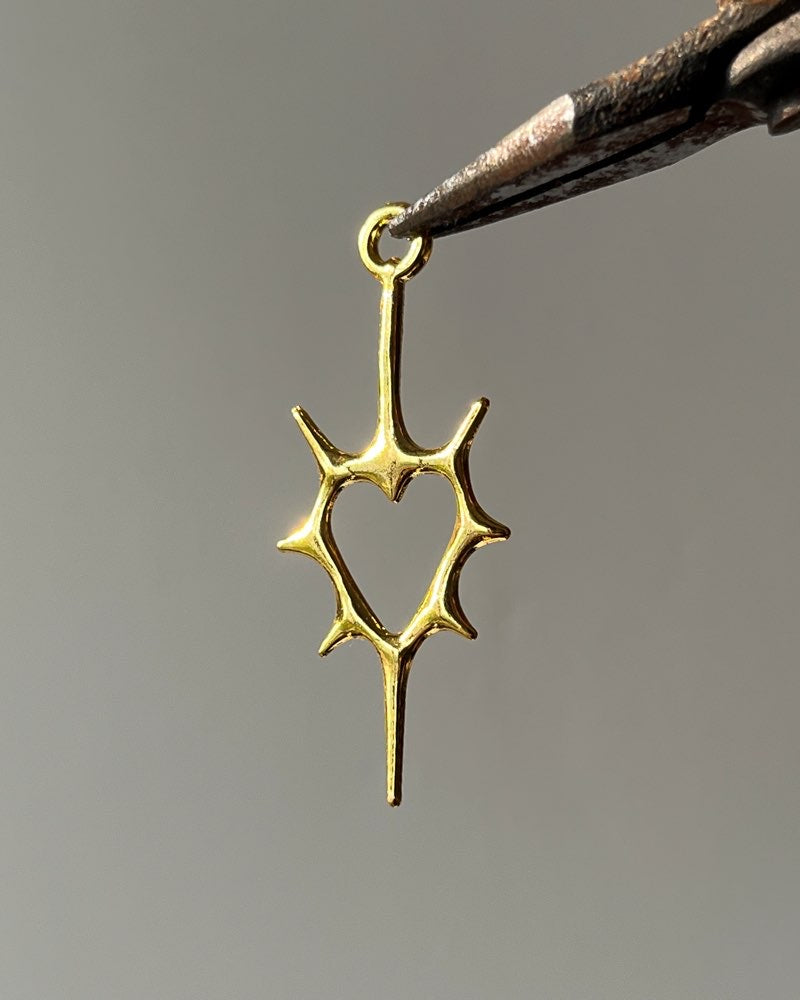 Gold Spike Heart Pendant | 1 pc – Sonal Beads