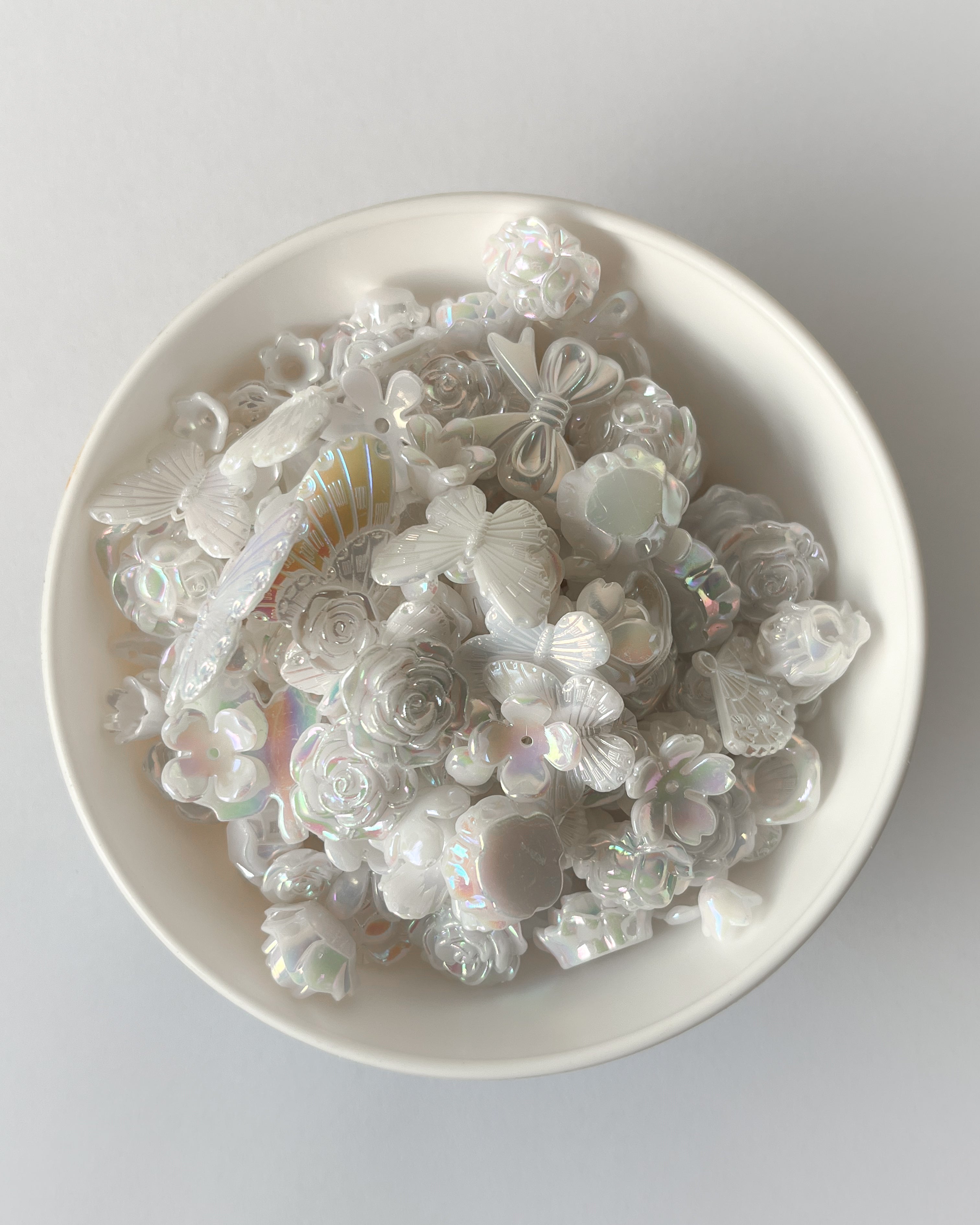 Glossy white Bead soup // 50 gms pack – Sonal Beads
