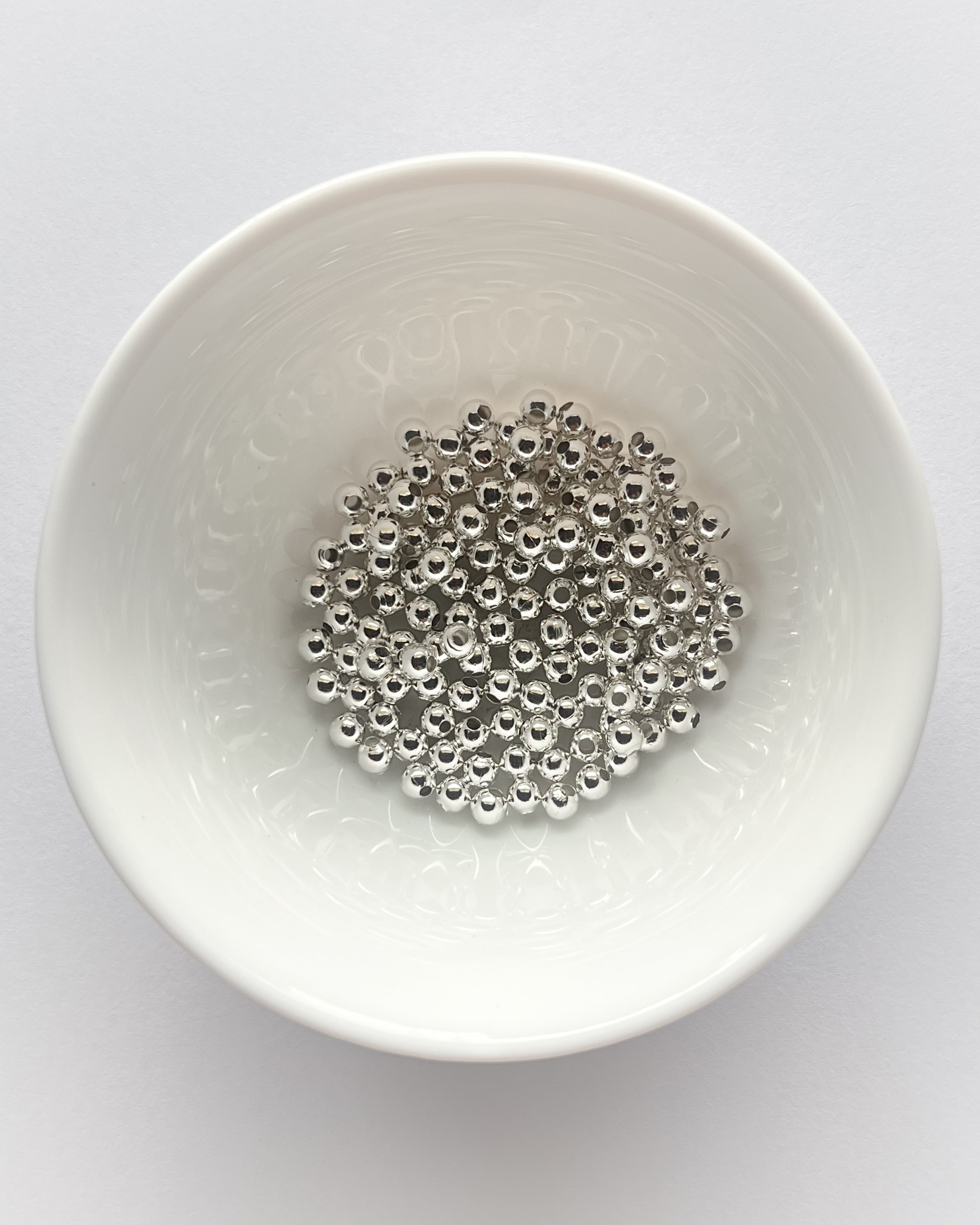 5mm Silver Metal beads - 25 grams – Sonal Beads